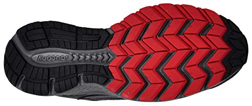 Saucony Men's Cohesion 10 Grey/Black/Red Running Shoe 10 M US