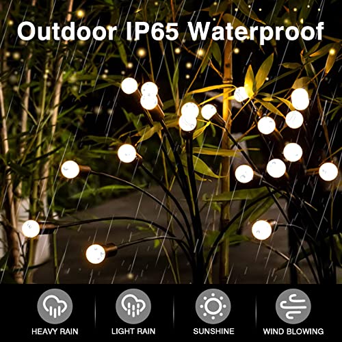 HIYALOT Solar Garden Lights-Solar Firefly Lights, Starburst Swaying Lights, Sway by Wind, Solar Garden Decorative Lights for Yard Patio Pathway Lawn Decorations,2 Pack (8LED Bulbs-2Pack)