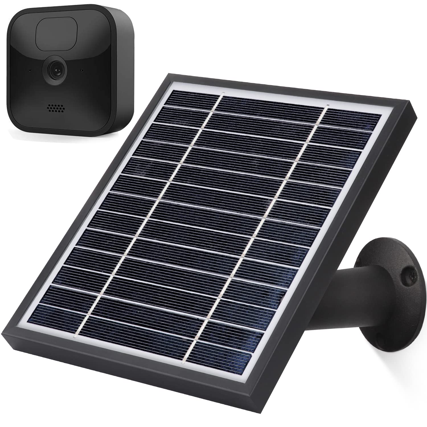 iTODOS Solar Panel Compatible with Blink Outdoor (3rd Gen) XT3 and Blink XT XT2, 11.8Ft Outdoor Power Charging Cable and Adjustable Mount,Weatherproof Aluminum Alloy Sturdy and Anti-Aging- Black