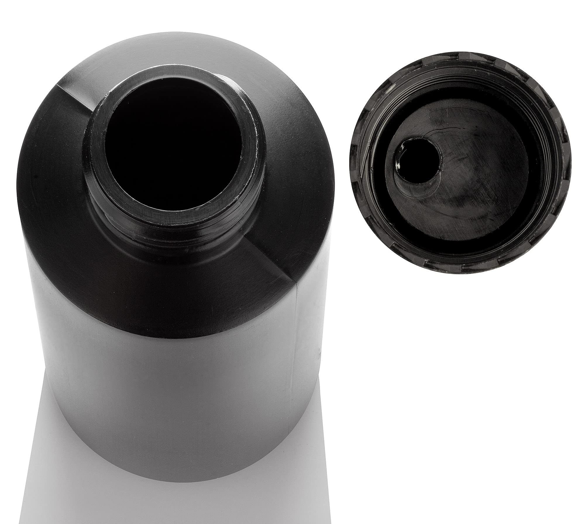 JUVITUS 8 oz Black Squeeze Cylinder Plastic (BPA Free) Bottle with Black Disc Cap (12 Pack)