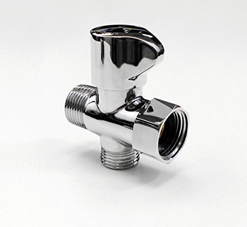 Luxe Bidet Metal T-adapter with Shut-off Valve, Winged 3-way Tee Connector, Chrome Finish, for Luxe Neo Bidets