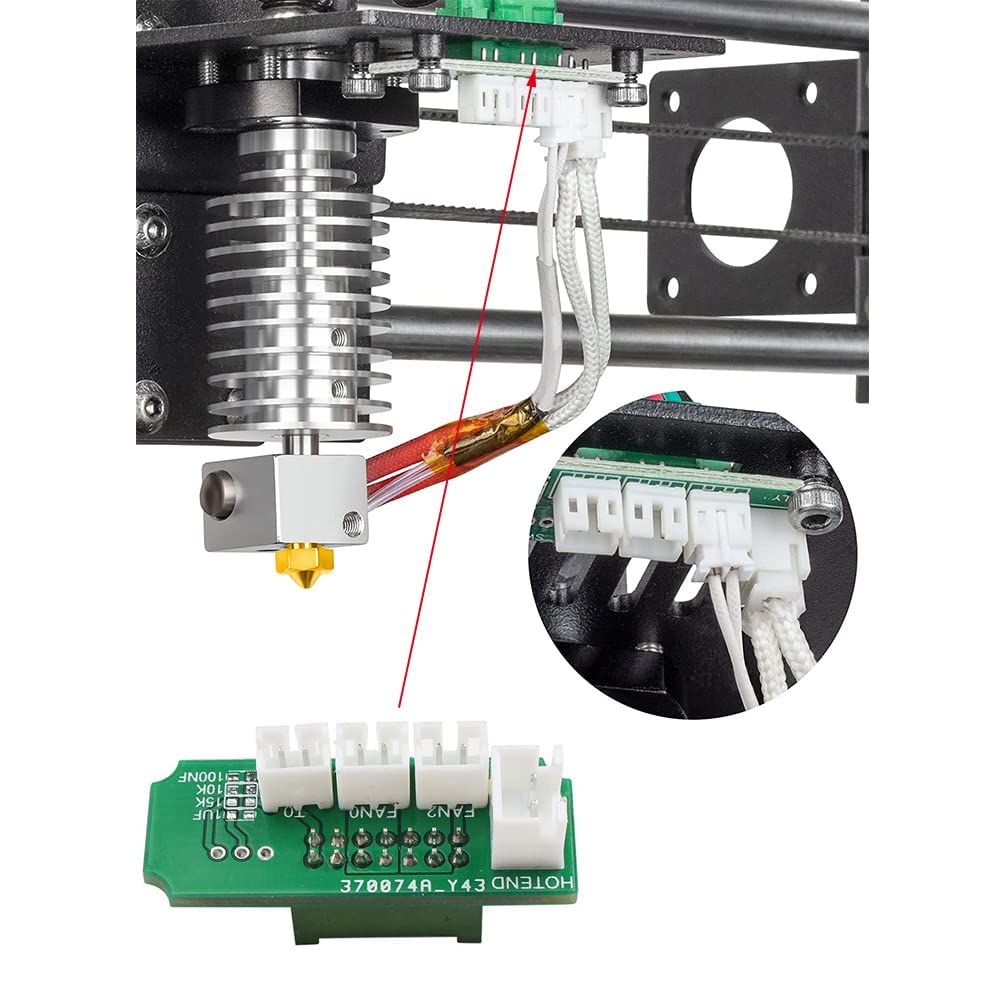 HzdaDeve 3D Printer Extruder Transfer Adapter Board Heater Cartridge 12V 40W Thermistor NTC 100K 3950 for Anycub Mega I3 Mega S Mega Pro 3D Printer Head Parts Accessories