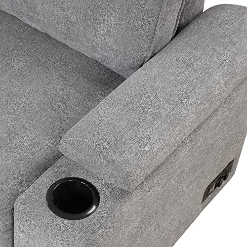 Convertible L-Shaped 5-Seat Sectional Sofa with Sleeper, Storage, and Cup Holders