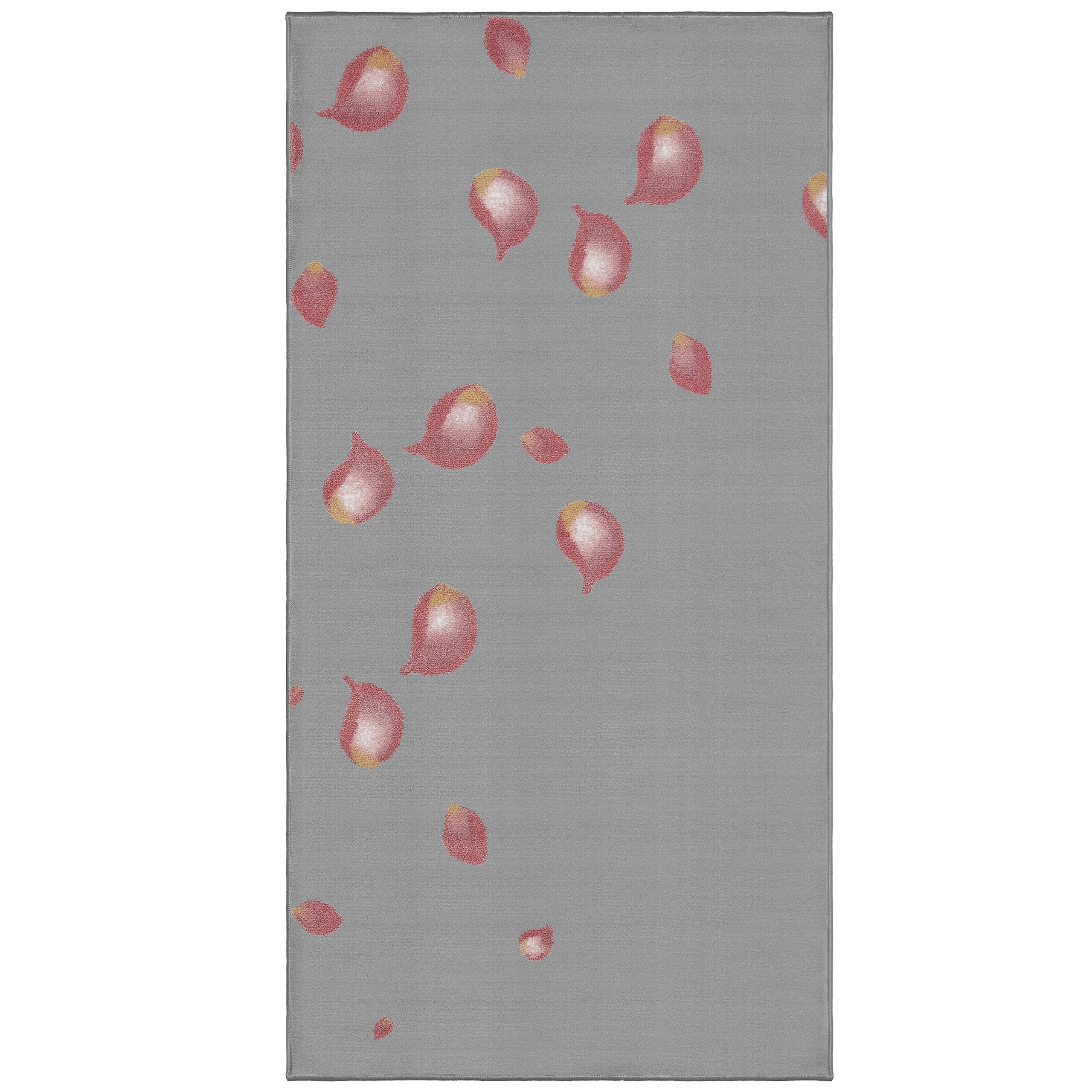 Evolur Home Aurora Pink Petals Nursery Rug 55"x31.5" in Pink and Grey