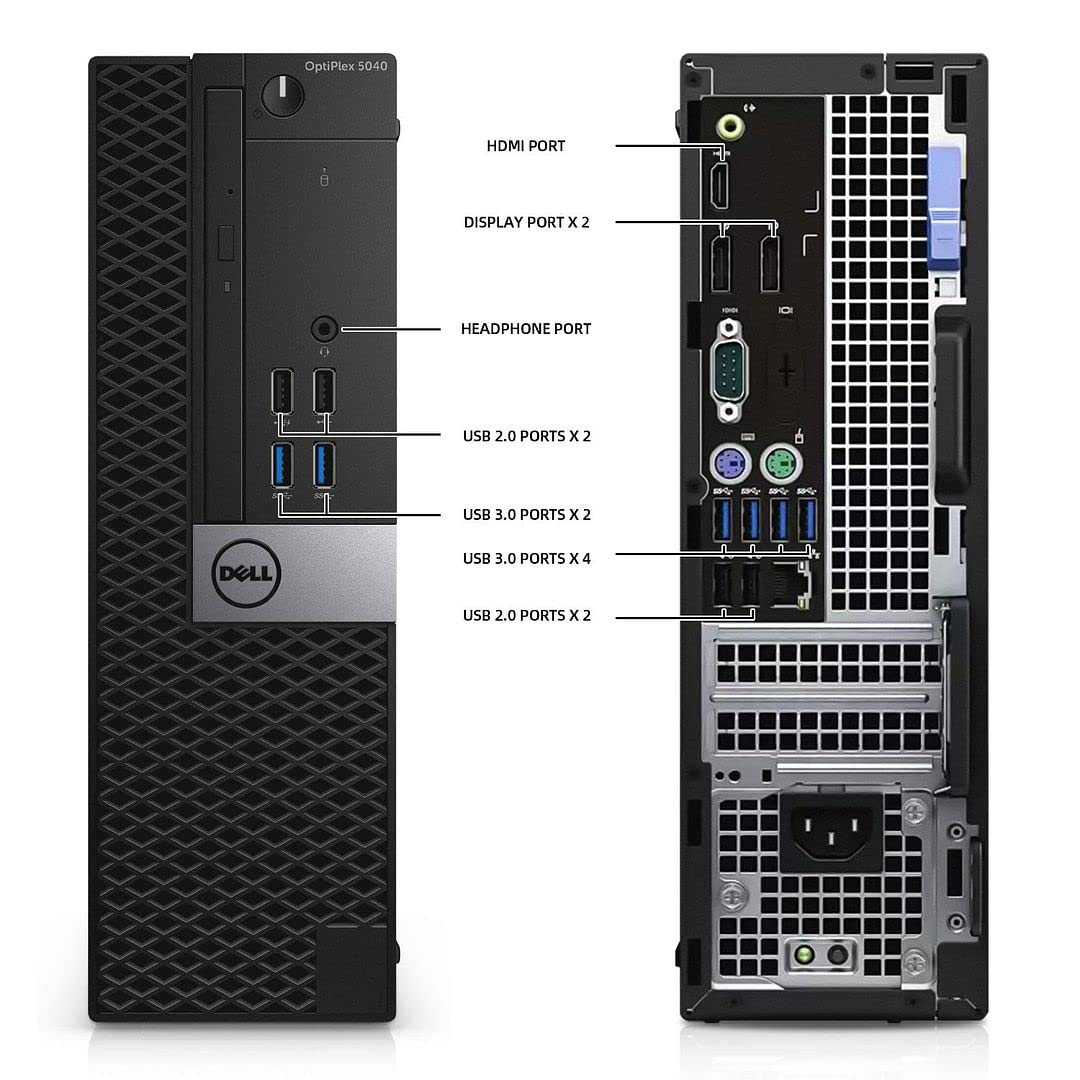 Dell OptiPlex Desktop Computers PC with Dual Koorui 24 Inch Monitor Bundle, Intel Core i7-6700, 16GB Ram 512GB M.2 NVMe SSD, Built-in WiFi and Bluetooth, RGB Light, Windows 10 Pro (Renewed)
