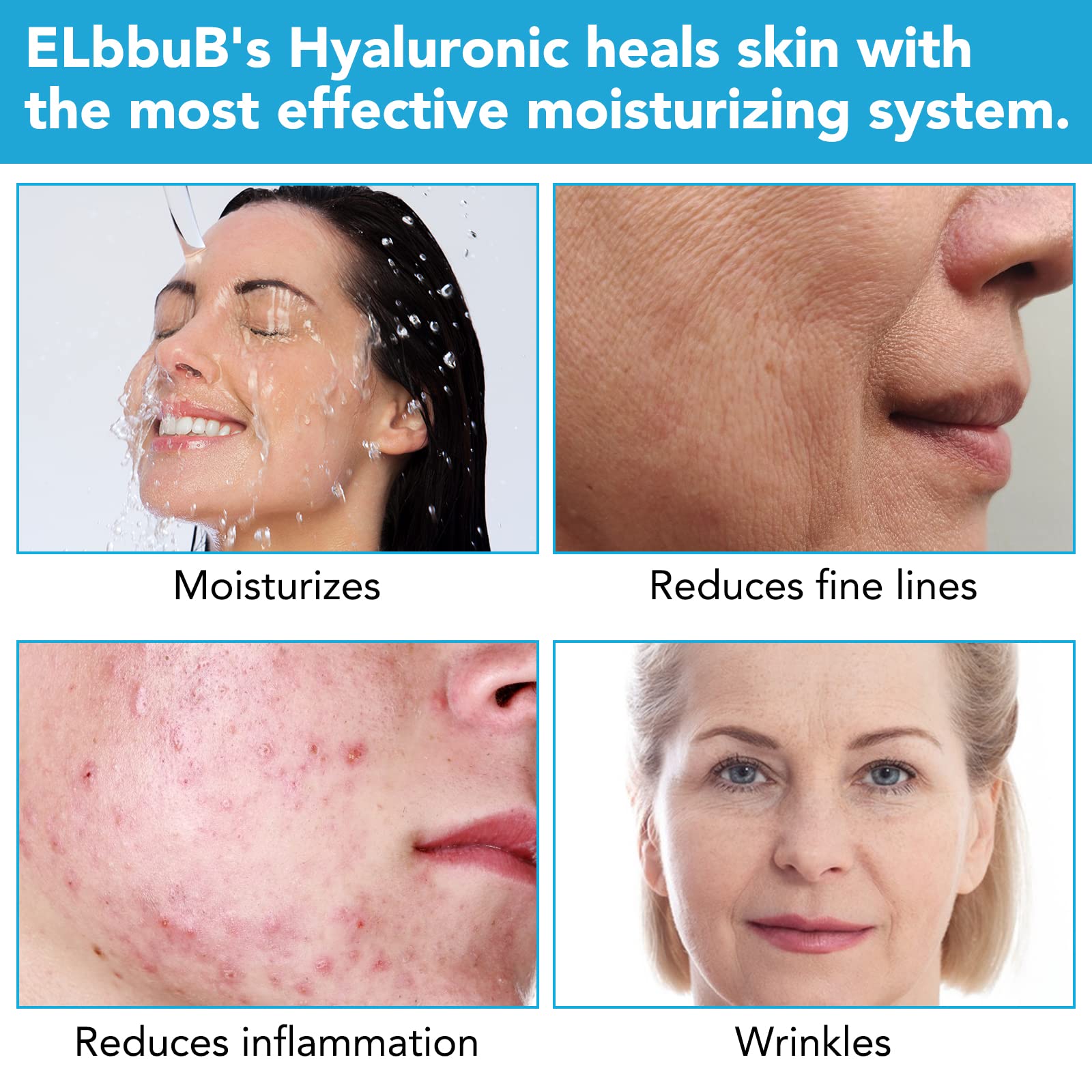 Hyaluronic Acid Serum -Anti-Aging, Moisturizing Wrinkle Serum for Erasing Fine Lines and Wrinkles Soft Hydrating Easy Absorption Anti Aging Serum 30ml * 2
