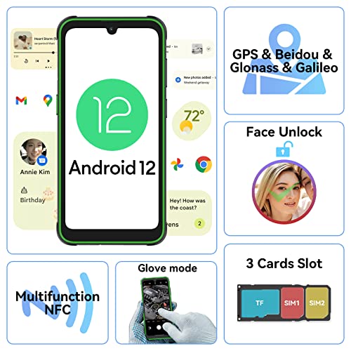 Rugged Unlocked Phones, Blackview BV5200 Pro (2023New) Android Phone, 7GB+64GB/1TB Extension Unlocked Cell Phone, Android 12 Smartphone, ArcSoft® 13MP, 6.1''HD+,Face ID,NFC, 5180mAh Battery,Glove Mode