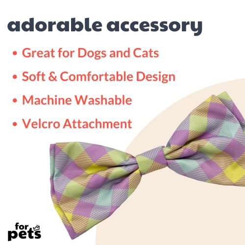 Huxley & Kent Bow Tie for Pets | Lavender Lemon (Extra-Large) | Easter Spring Velcro Bow Tie Collar Attachment | Fun Bow Ties for Dogs & Cats | Cute, Comfortable, and Durable | H&K Bow Tie