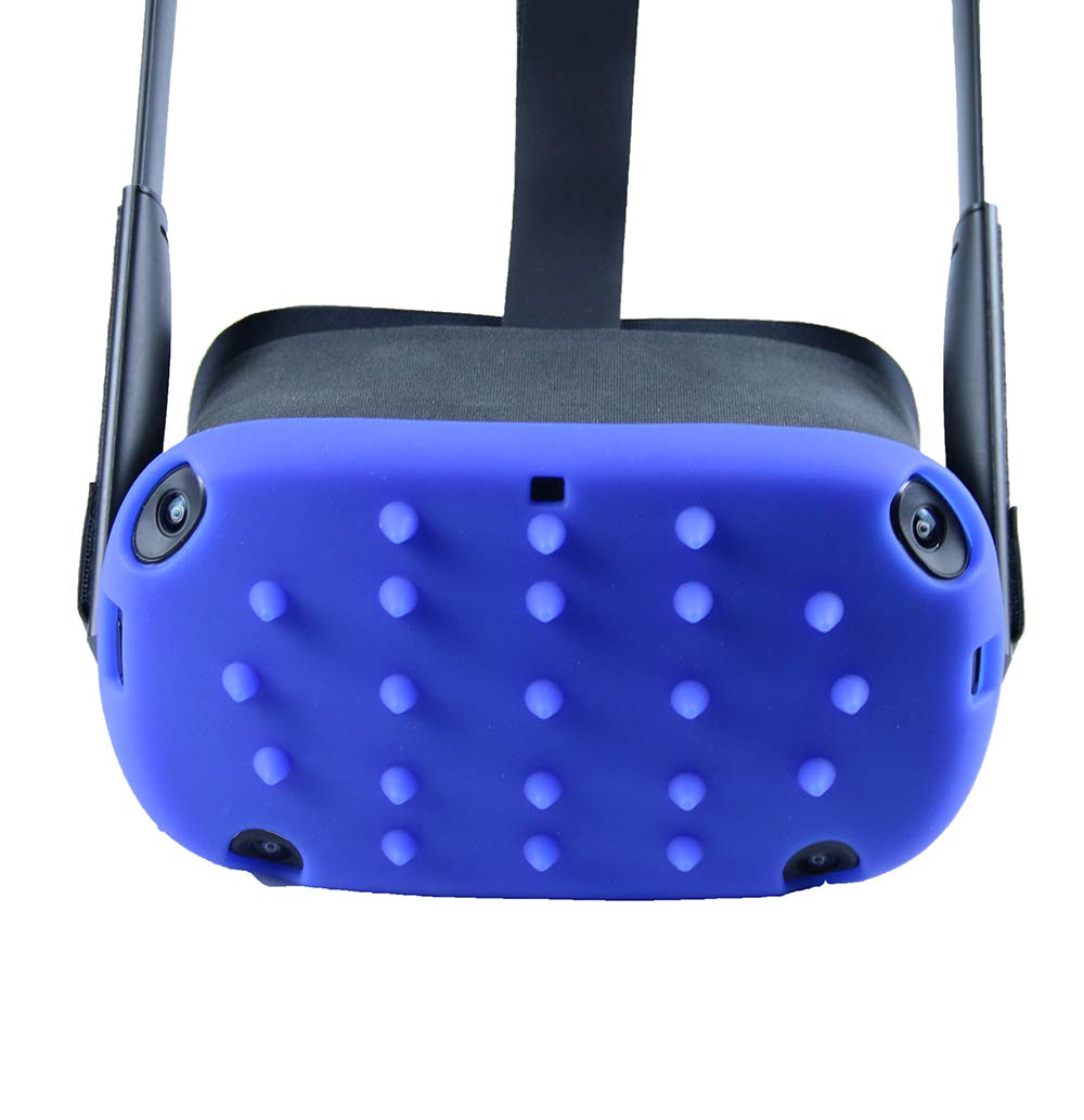Esimen VR Protection Face Cover for Oculus Quest Shell Cap Premium Silicone Protective Accessories Anti-Throw Sweatproof Lightproof (Cap, Blue)