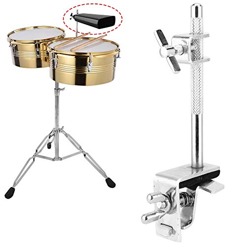 Eujgoov Cowbell Holder, Removable Standard Drum Cowbell Mount Holder Jazz Drum Kit Hoop Mounted Cowbell Clamp