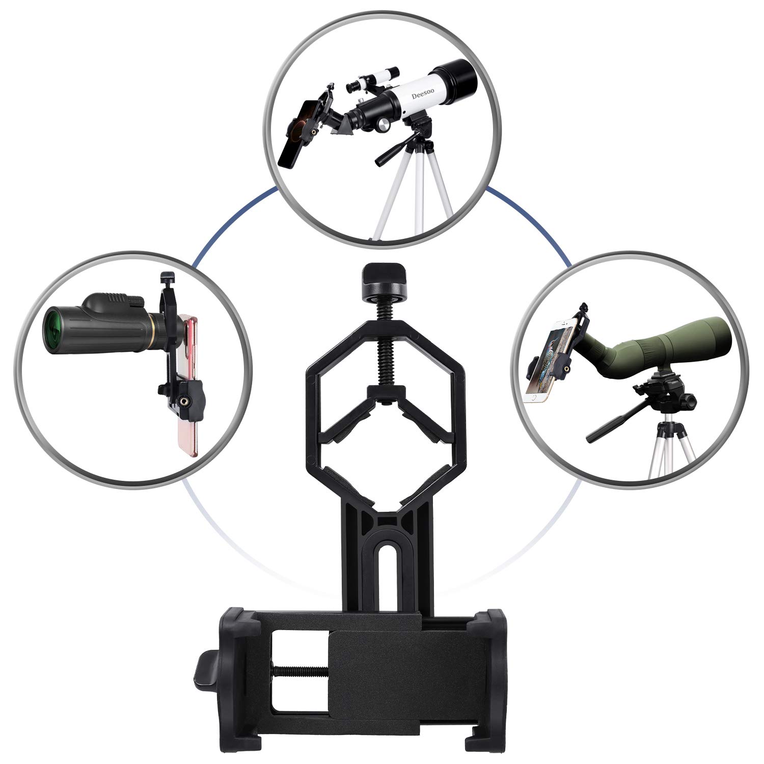 Deesoo Telescopes for Adults Kids - Portable Telescope FMC Lens Adjustable Tripod Backpack Phone Holder for Moon Viewing - 70mm Aperture 400mm Refractor Telescope for Beginners