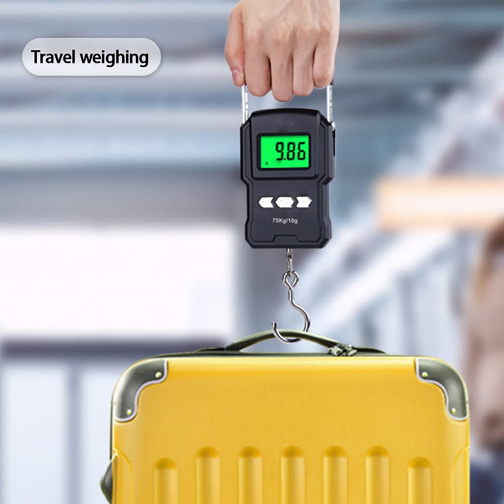 Fish Scales Digital Weight, Backlit LCD Display 165lb/75kg Fishing Scale Measuring Tools Electronic Balance Digital Fishing Postal Hanging Hook Scale