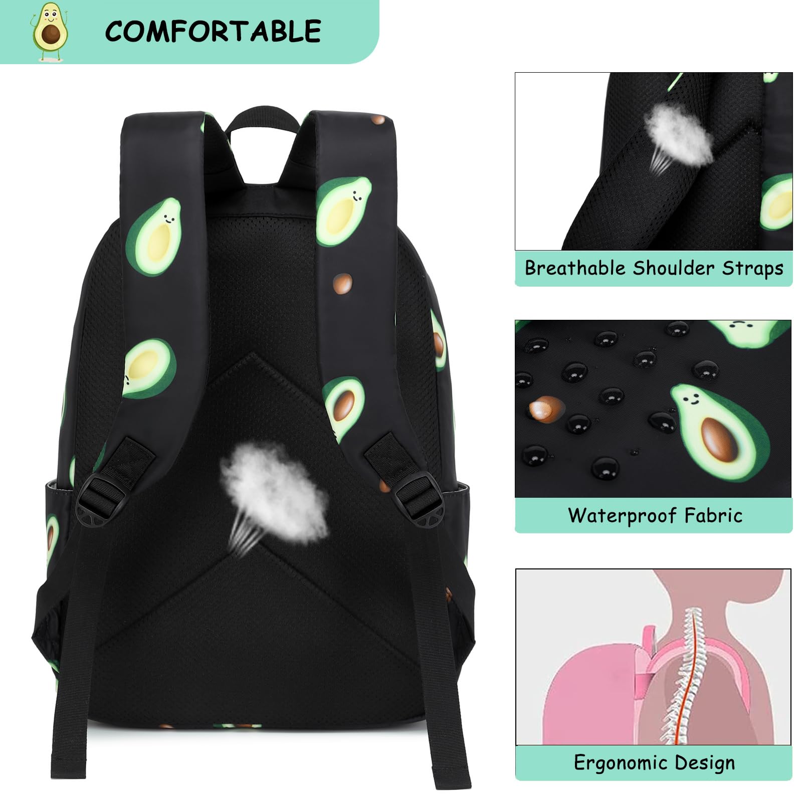Fuyicat Mermaid School Backpack for Girls, Kids Teens Elementary Middle School Bag Women College Bookbag Laptop Backpacks