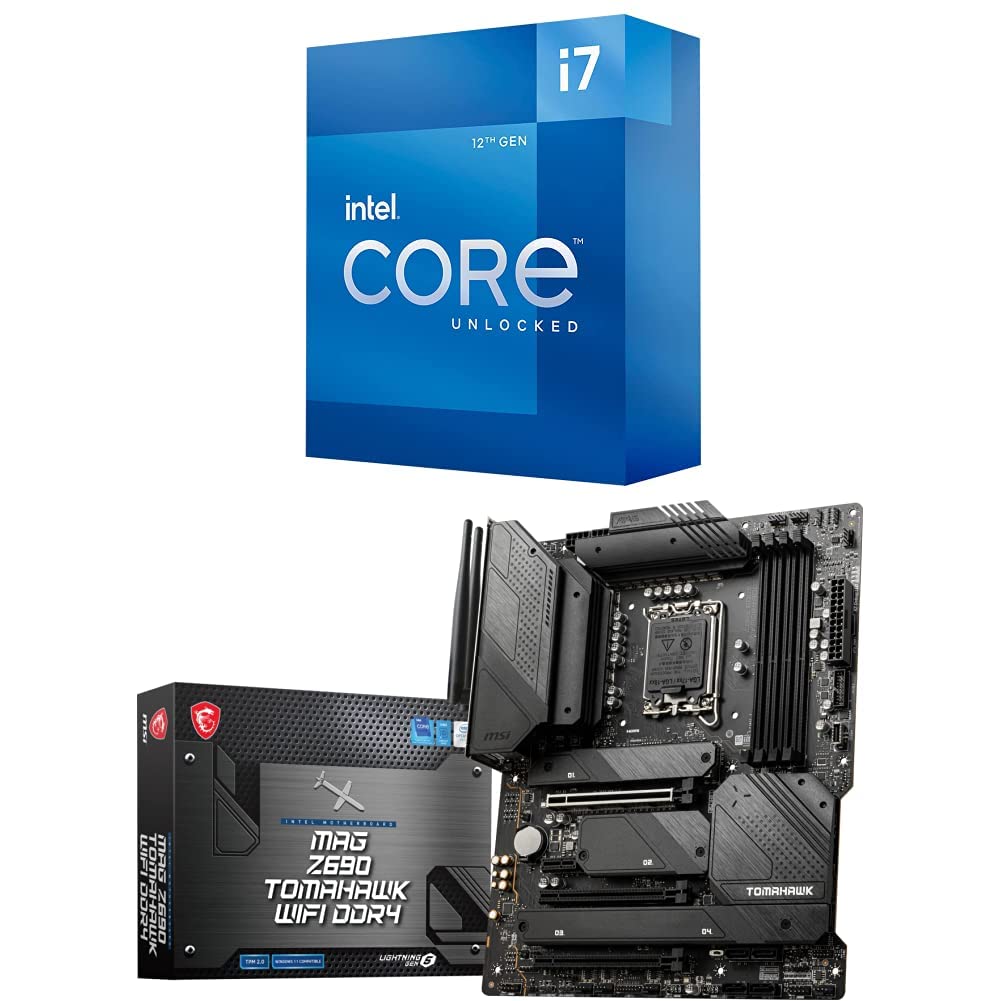 Intel Core i7-12700K Desktop Processor 12 + MSI MAG Z690 Tomahawk WiFi DDR4 Gaming Motherboard