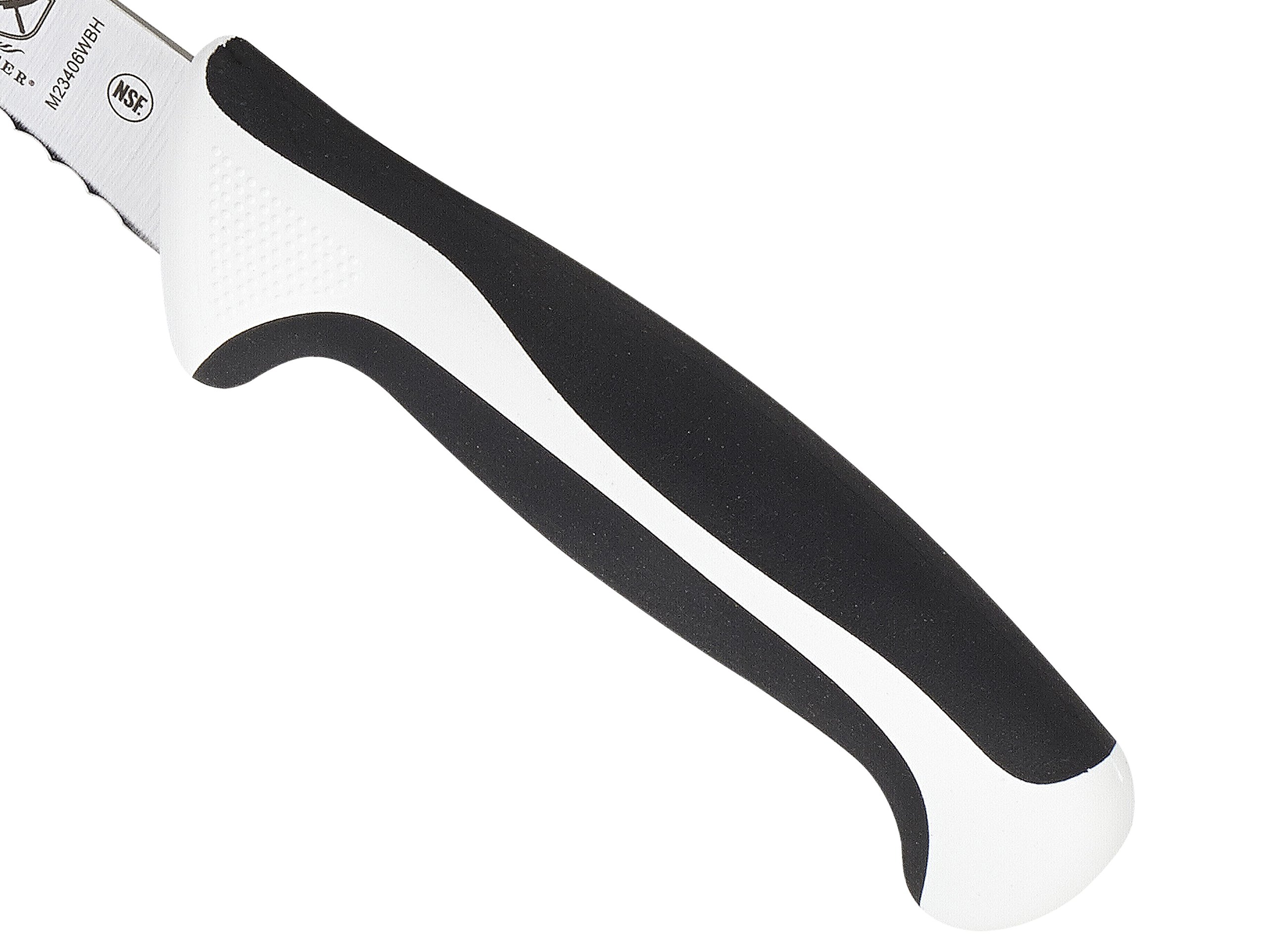 Mercer Culinary White Millennia Handle, 6" Utility Knife (Wavy Edge)