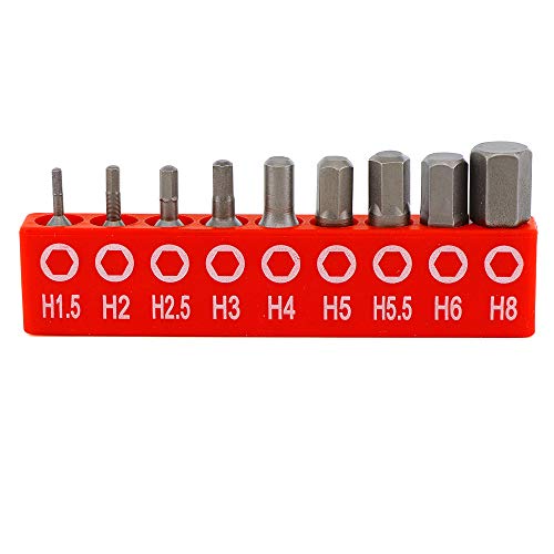 Hex Bit Set Metric 9PC With Rail - Allen Wrench Bit Set 1.5mm - 8mm - Perfect for Automotive, Bike, Bicycle, Appliance Repair - Ram Pro