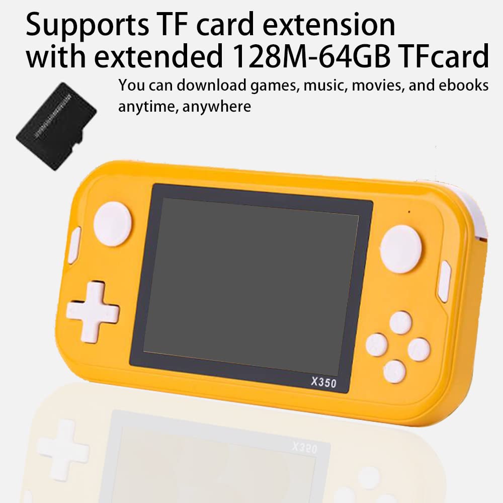 Diketigeey Handheld Game Console 3.5inch Mini Retro Gaming Player 700 Classic Games Preinstalled IPS Screen Rechargeable Game Consoles Box for Kids Boys Children(Yellow) (Yellow)