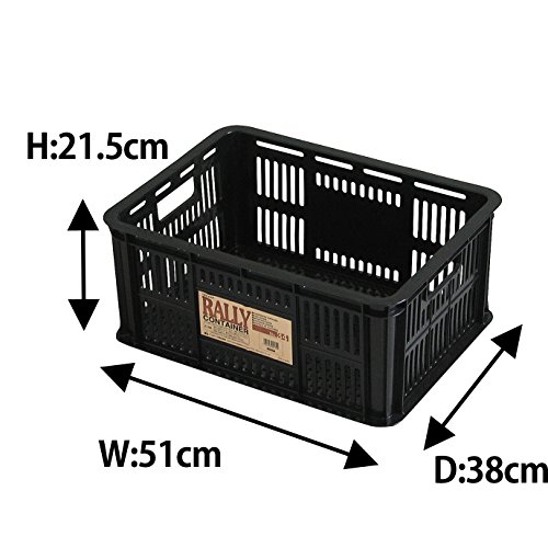 JEJ Astage Rally Container #34, Black, [W 20.1 x D 15.0 x H 8.5 inches (51 x 38 x 21.5 cm)] Mesh Box, Gardening, Storage, Outdoor Supplies