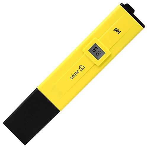 Jellas Pocket Size pH Meter Digital Water Quality Tester for Household Drinking Water, Swimming Pools, Aquariums, Hydroponics, pH Measurement for 0-14.0 pH, ± 0.1 Accuracy, 0.1 Resolution.(Yellow)