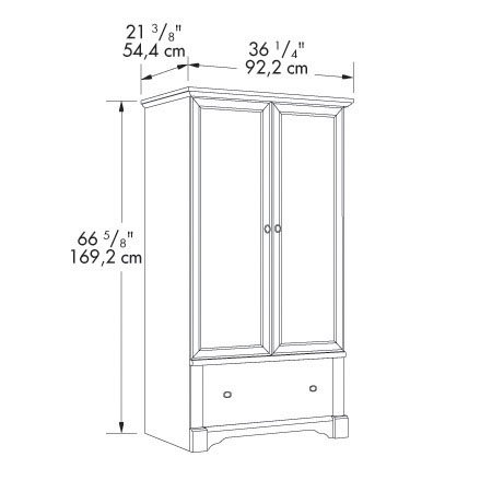 Sauder Palladia Armoire, Select Cherry Finish & Select Collection 5-Shelf Bookcase, Select Cherry Finish