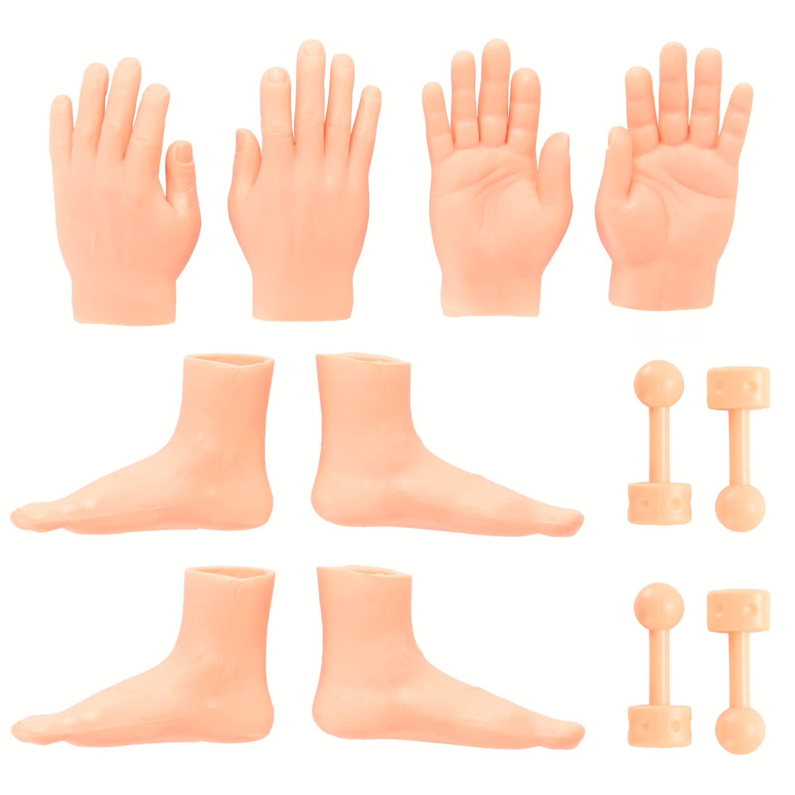 DR DINGUS Finger Hand & Feet Puppets - 4 Hands, 4 Feet, 4 Handles - Premium Rubber Little Tiny Finger Hands β Fun and Realistic Design β Ideal Gag Present