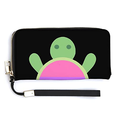 FunnyStar Bisexual Flag Turtle Women's Long RFID Hand Wallet Wristlet Clutch Purse PU Leather Handbag with Wrist Strap