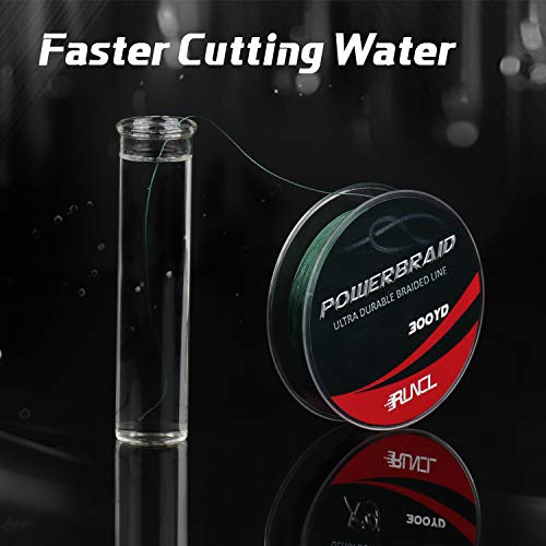 RUNCL PowerBraid Braided Fishing Line, Ultra Durable Braided Line 4 Strands - Seamless Weaving Tech, Enhanced Coating Tech, Zero Stretch, High Sensitivity (Moss Green, 500Yds, 25LB(11.3kgs))
