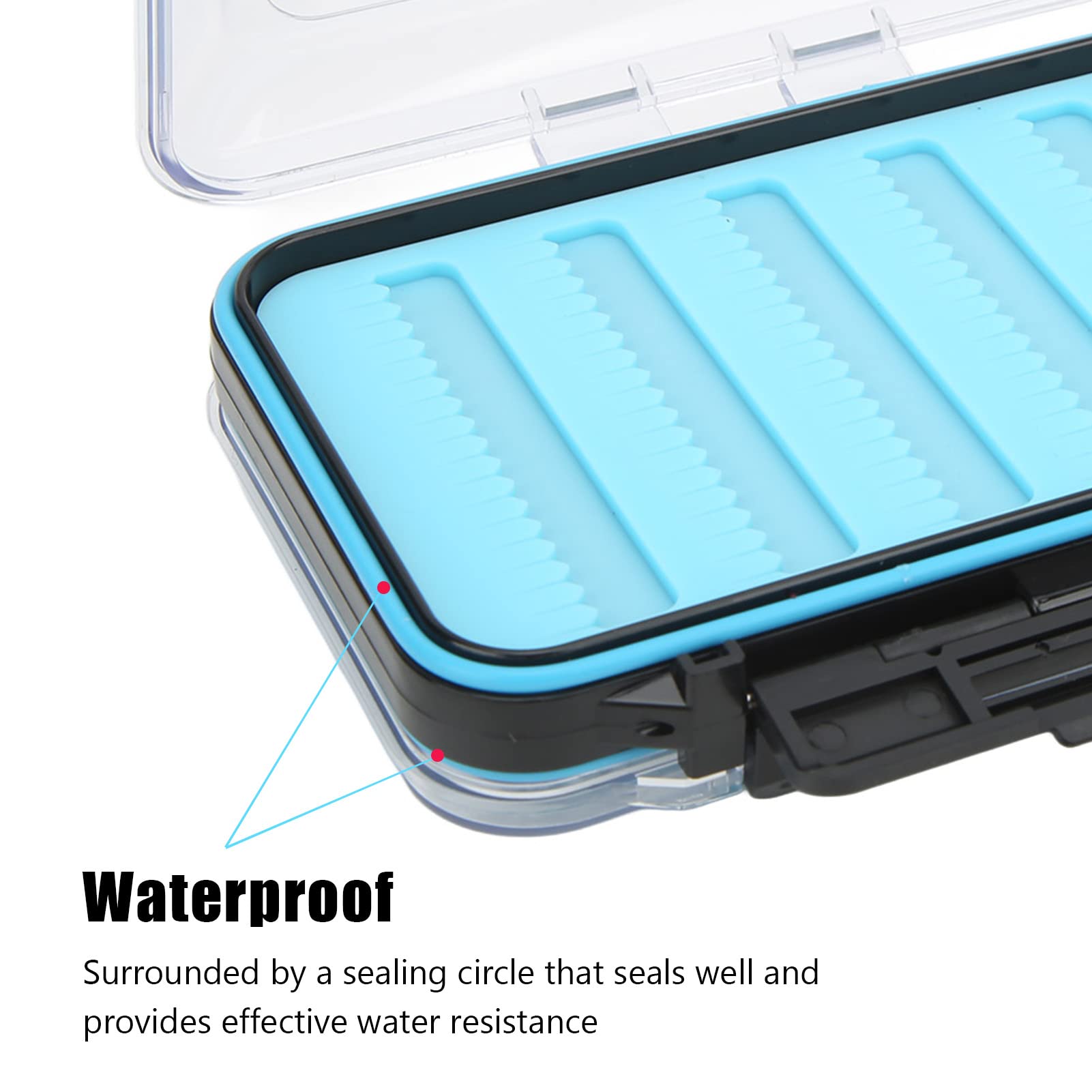 Fishing Accessories and Tools Kit Fishing Box Transparent Double Sided Portable ABS Impact Resistant Waterproof Silicone Lure Tackle Box