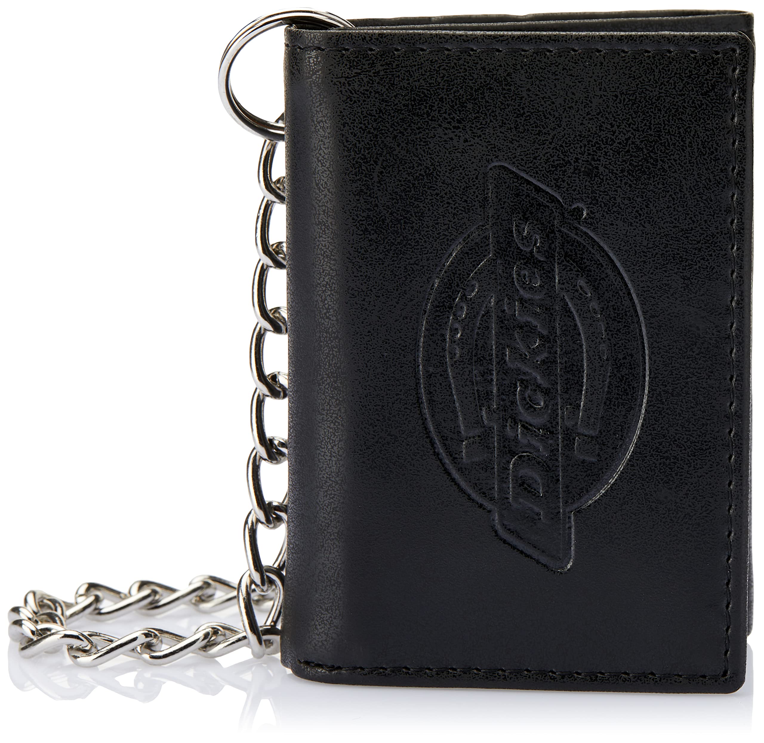 Dickies Men's Leather Chain Wallet - High Security Trifold With ID Window And Credit Card Pockets