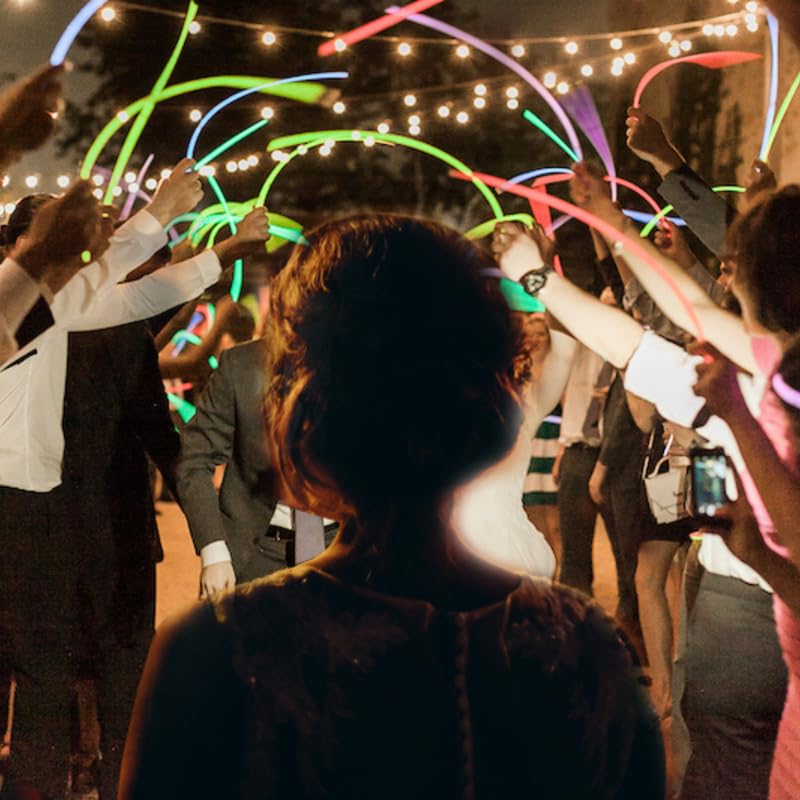 Glow Fever Glowsticks Bulk - 22β Glow Necklaces and Bracelets Party Pack Neon Light Sticks with Connectors - DIY Glowsticks for Concert, Wedding, & Birthday by Party Dragon - Pink, 100 ct