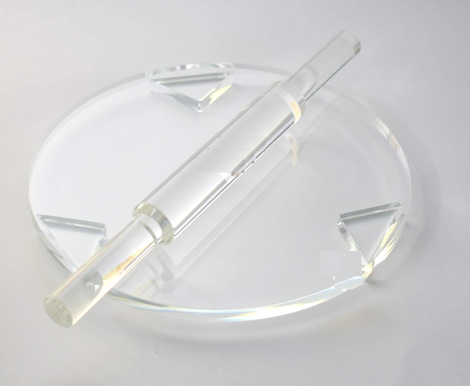Golden Drops Chapati Rolling Board & Belan for Kitchen Acrylic Transparent Chakla Belan Set Crystal Clear