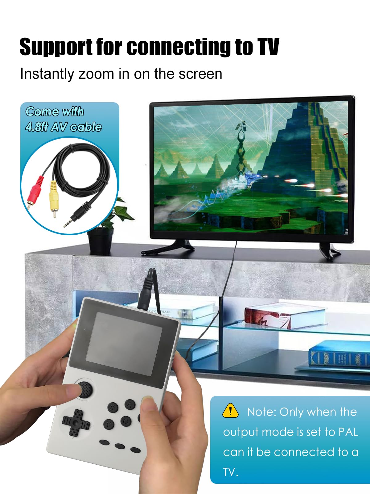 Fordim Handheld Game Console, Retro Mini Game Player with 1000+ Classic Games, 3.0 Inch Screen 1020mAh Rechargeable Battery,Support TV Connection,Ideal Gift for Kids and Adult