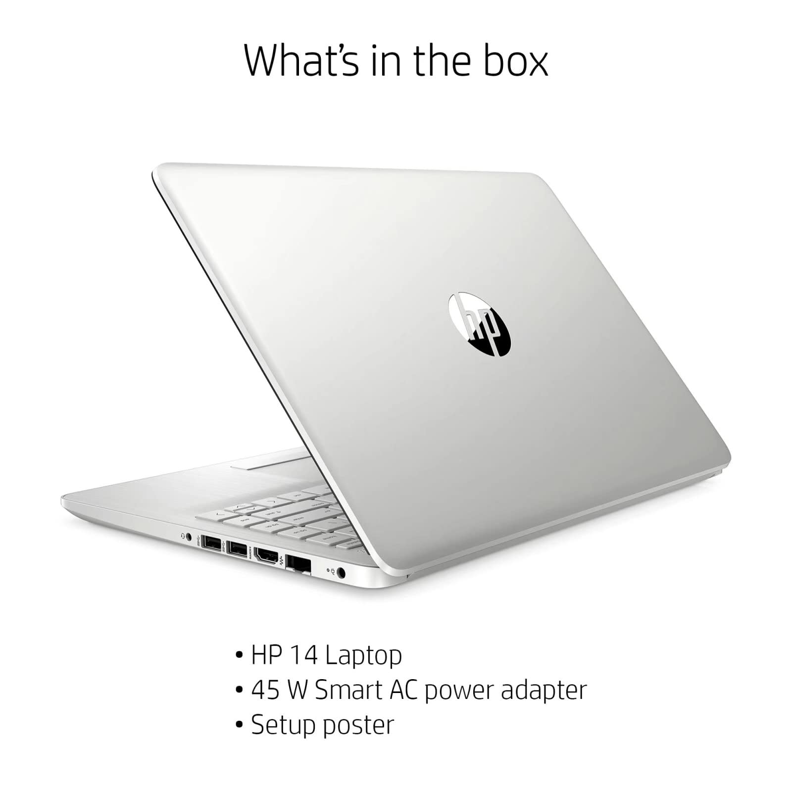 HP 14" FHD Laptop, AMD Ryzen 3-3250U (up to 3.5 GHz), 8GB RAM 1TB HDD + 128GB SSD, Ethernet, USB-A&C, Webcam, WiFi, Bluetooth, HDMI, Fast Charge Silver, Windows 10, ABYS Mouse Pad