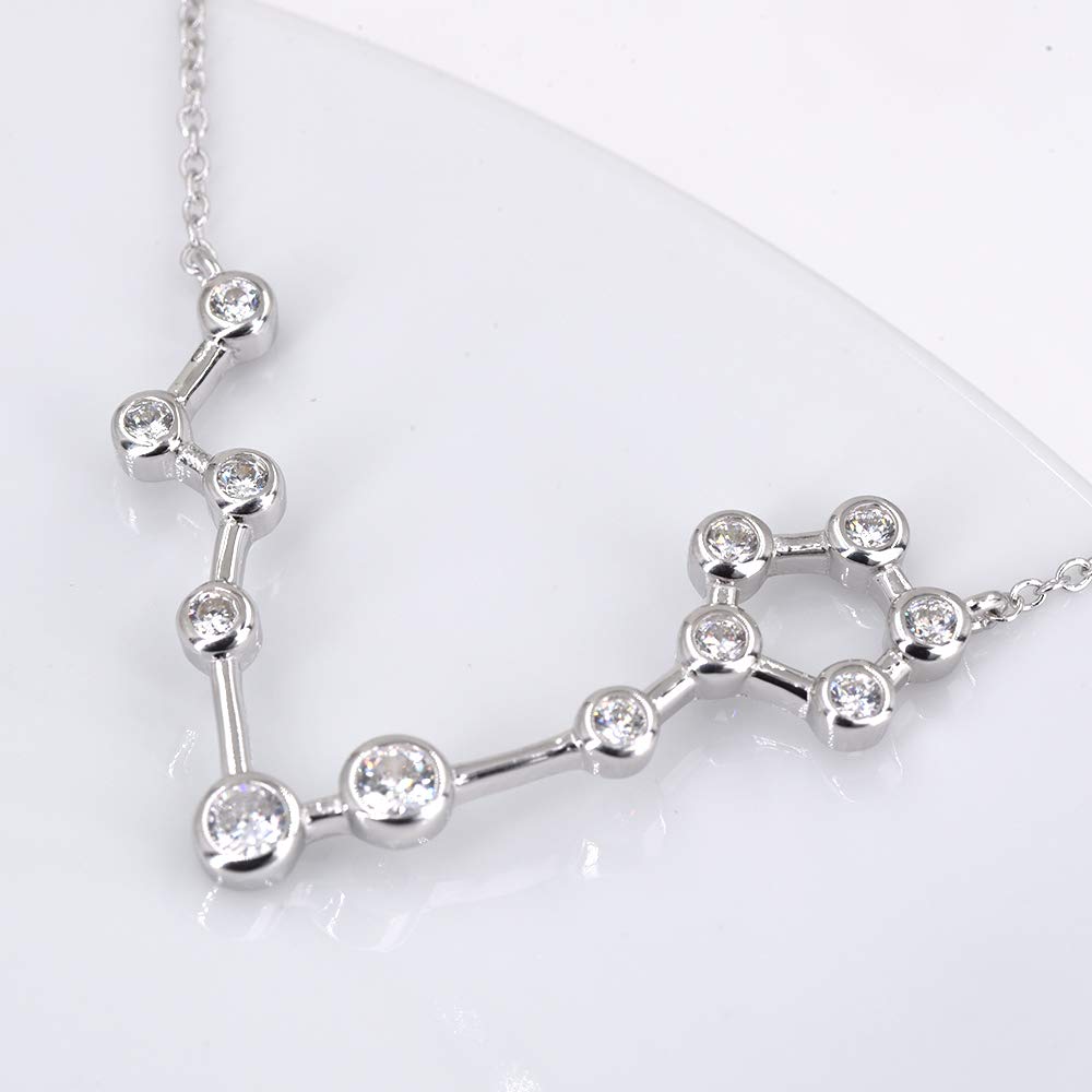 espere Sterling Silver Zodiac Necklace Constellation Jewelry Birthday Gift Sorority Sister Gift [Pisces - Feb 19 - Mar 20]