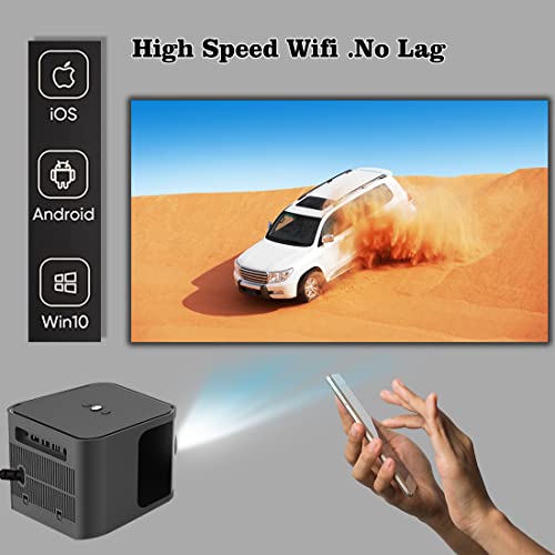 WiFi Projector Laptop Outdoor Projector PC Native 1080P 300ANSI 30’’-150’’ Picture Mini Portable Projector ElectricFocus Compatible with Android,iOS, TV Stick,iPhone ,PS5,PC,Laptop,Tablet -H89