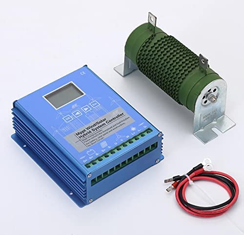 FLTXNY POWER 1600W Wind Solar Hybrid Charge Controller with Dump Load for max 1000W Wind Turbine Generator 600W Solar Panel 12V 24V Battery Auto MPPT Charge Boost Charging Regulator Off Grid System