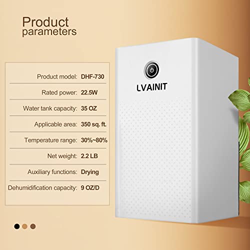 Dehumidifiers, 35 oz Dehumidifier for Home, 280 sq. ft Small Dehumidifiers for Basement, Bedroom, Bathroom, Indoor, Closet, RV, Quiet with Auto Shut Off