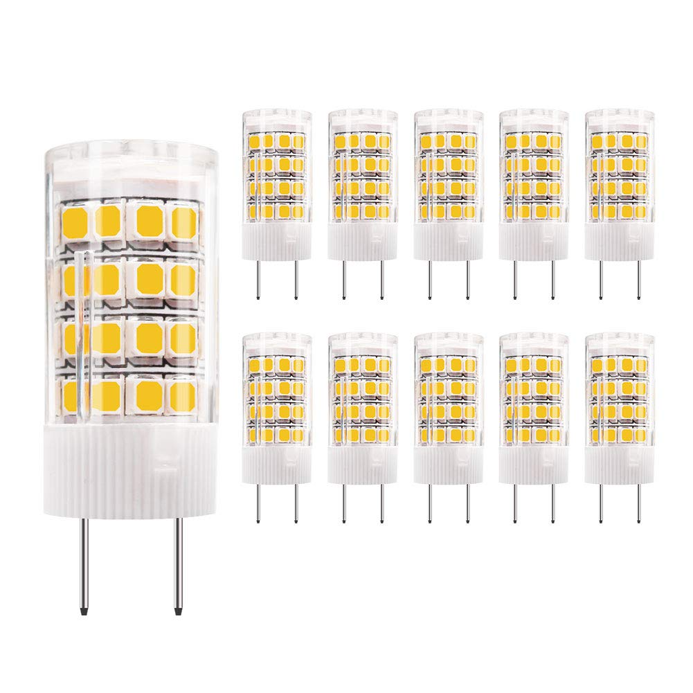DiCUNO G8 LED Bulb, 4W Daylight White 6000k, Under Cabinet Counter Light, 40W Equivalent Halogen Replacement, 10Pcs, Note: Must Check Size Before Purchase (See Picture 2&3)
