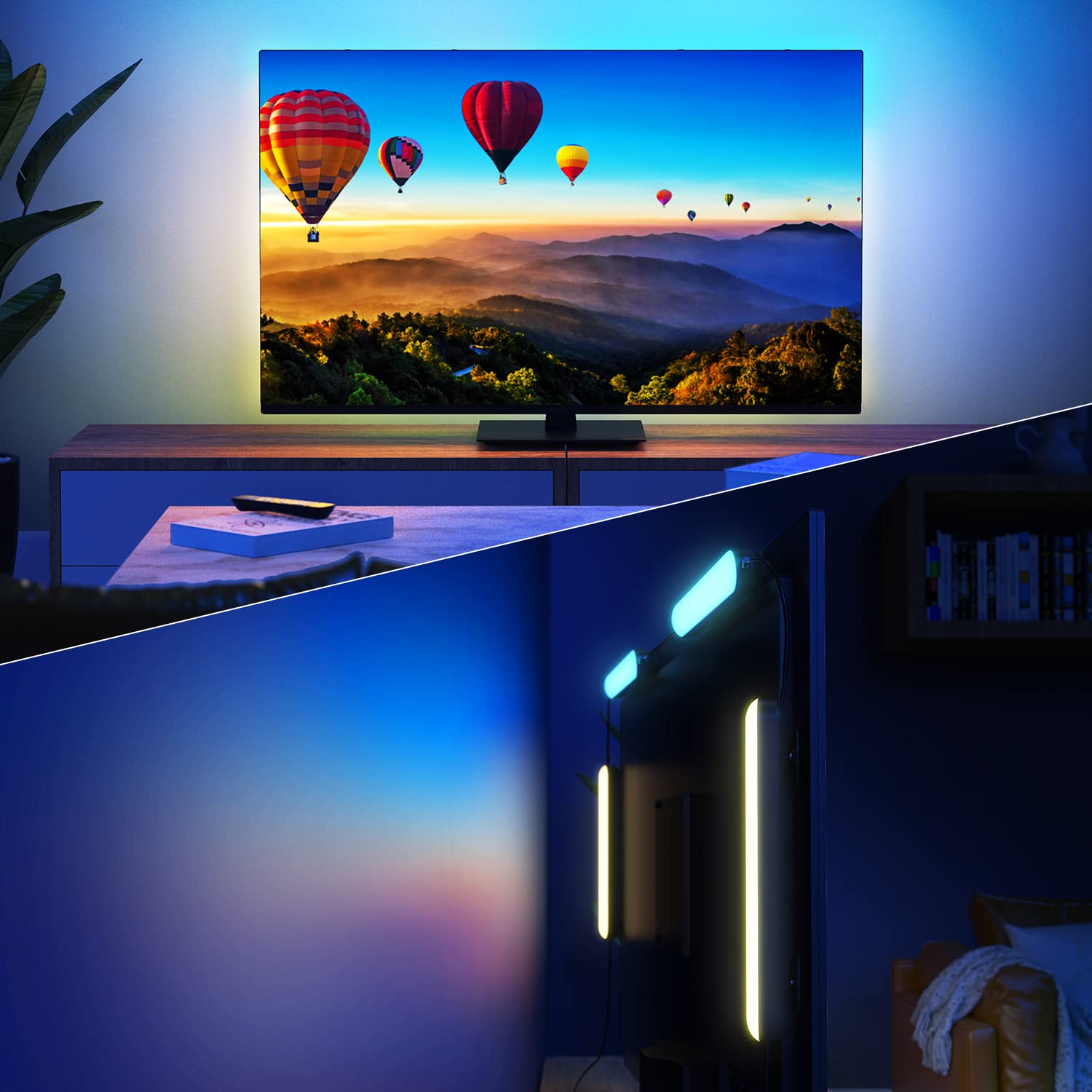 Dekala Smart LED Light Bars Gaming Lights TV Backlights Kit with HDMI 2.0 Box Sync with TV Picture Music, Backlights for 40 45 50 55 65 inch TV 4Pack LED Light Bar Voice/App Control, Work with Alexa