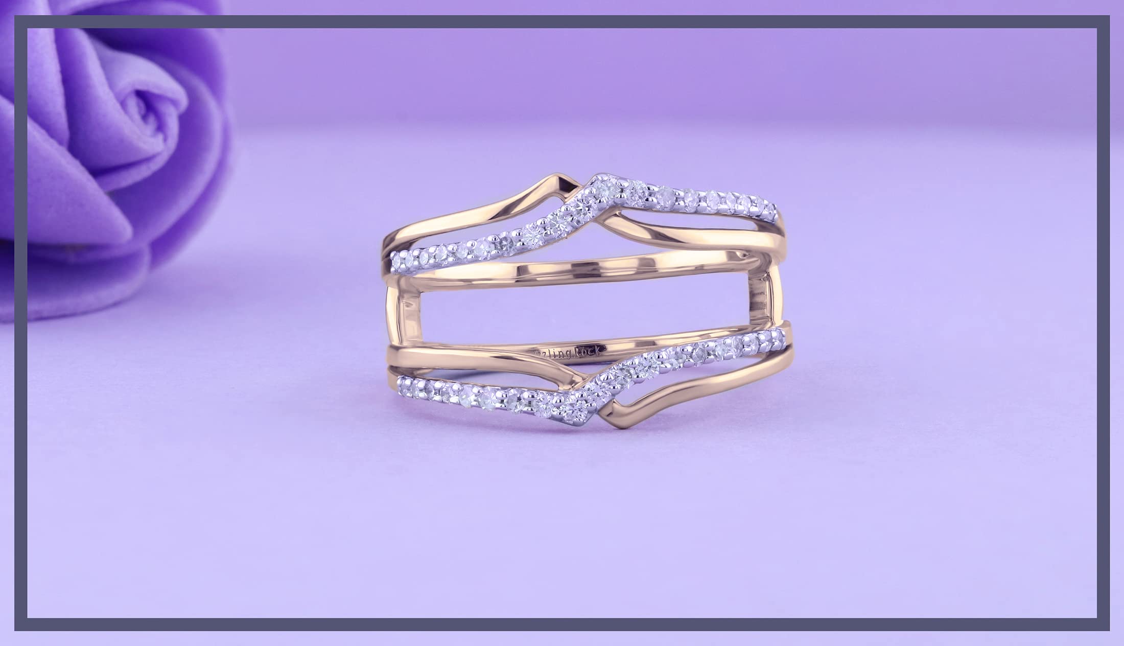 Dazzlingrock Collection 0.25 Carat (Cttw) 14K Diamond Women Wedding Enhancer Ring Guard Ring 1/4 CT, Yellow Gold, Size 7