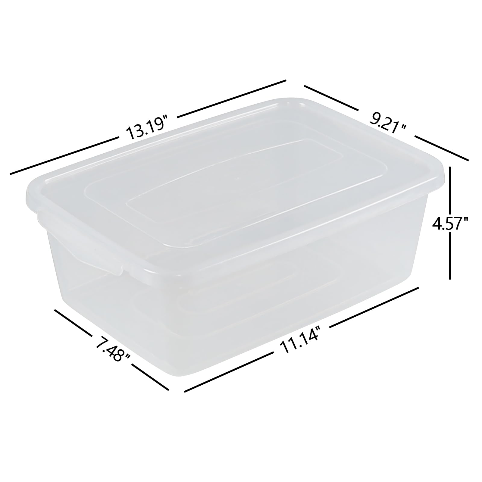Morcte 6 Pack Clear Plastic Storage Bins, 8 L Plastic Storage Containers with Lidsm, F