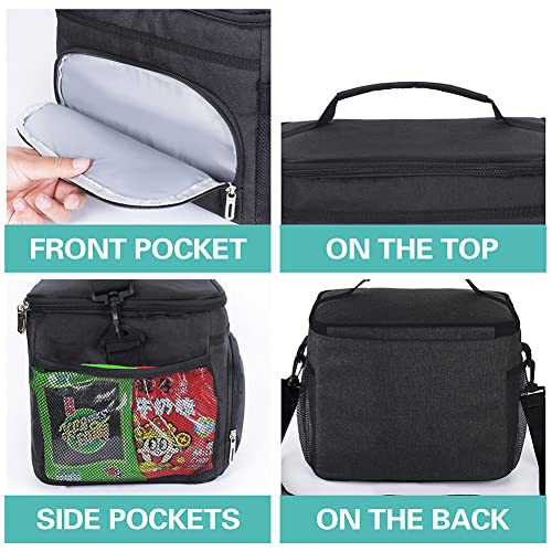 Large Cooler Bag Insulated Lunch Bag Reusable Soft Cooling Tote Bag for Men & Women with 24-Can (15L)(Black)