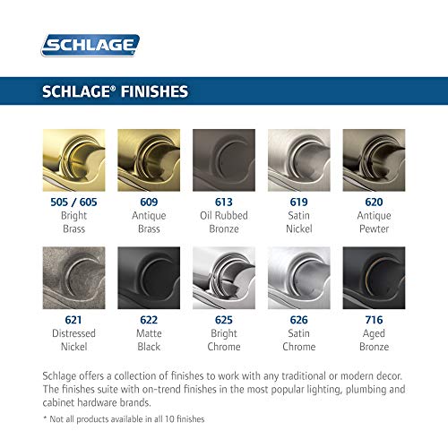 Schlage FE365-CAM-ACC-LH Left Handed Camelot Electronic Handleset with Accent Le, Satin Nickel