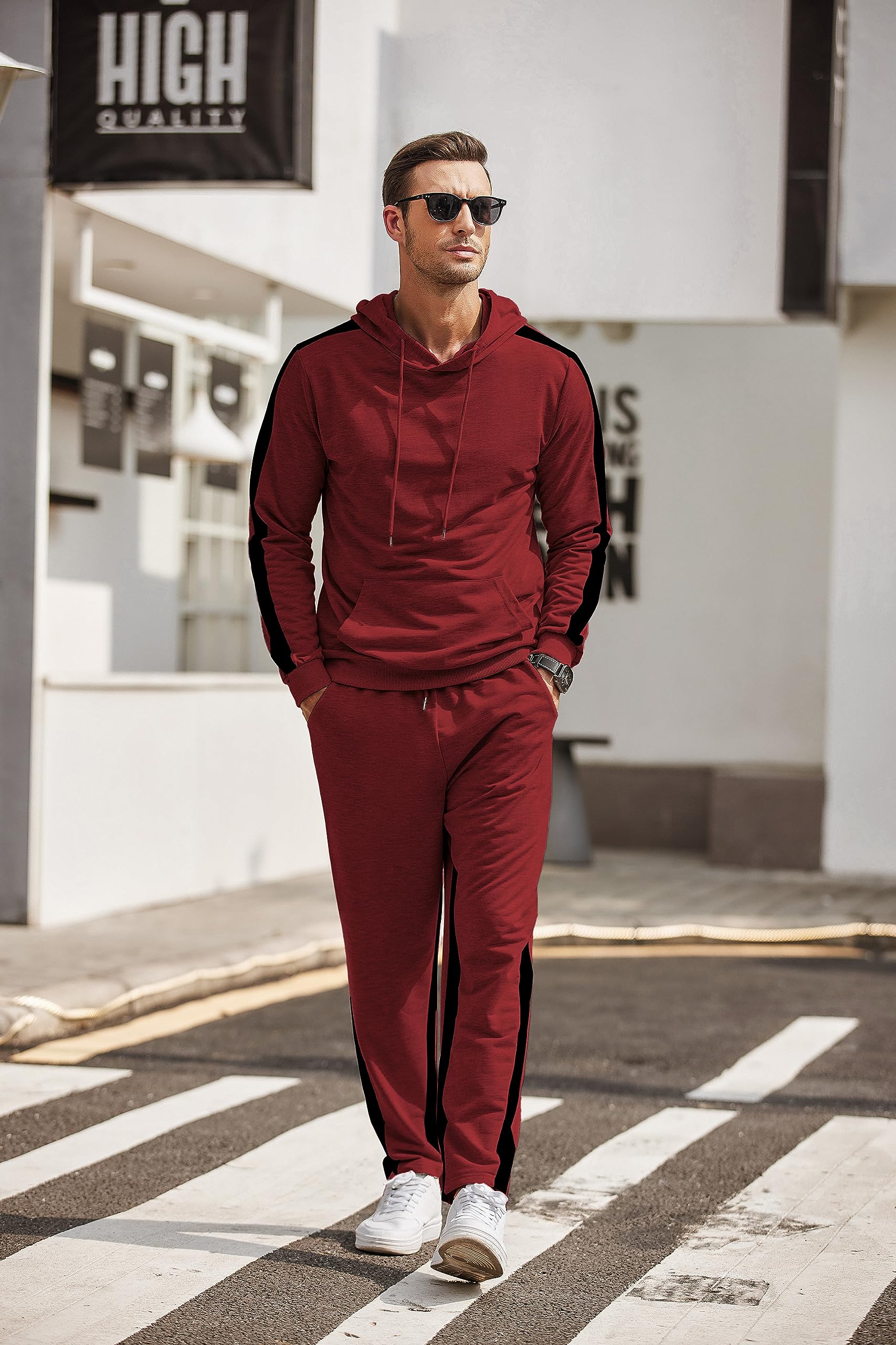 COOFANDY Men Sweatsuits 2 Piece Hoodie Tracksuit Casual Comfy Camo Jogging Suits
