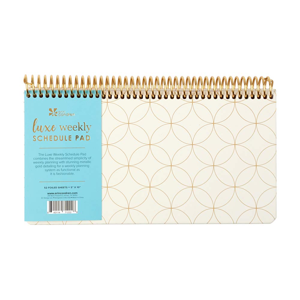 Erin Condren Designer Desk Accessories - Weekly Schedule Pad & Productivity Pad - Mid Century Circles, 10" x 10", Perfect for Desktop Decor and Weekly Planning