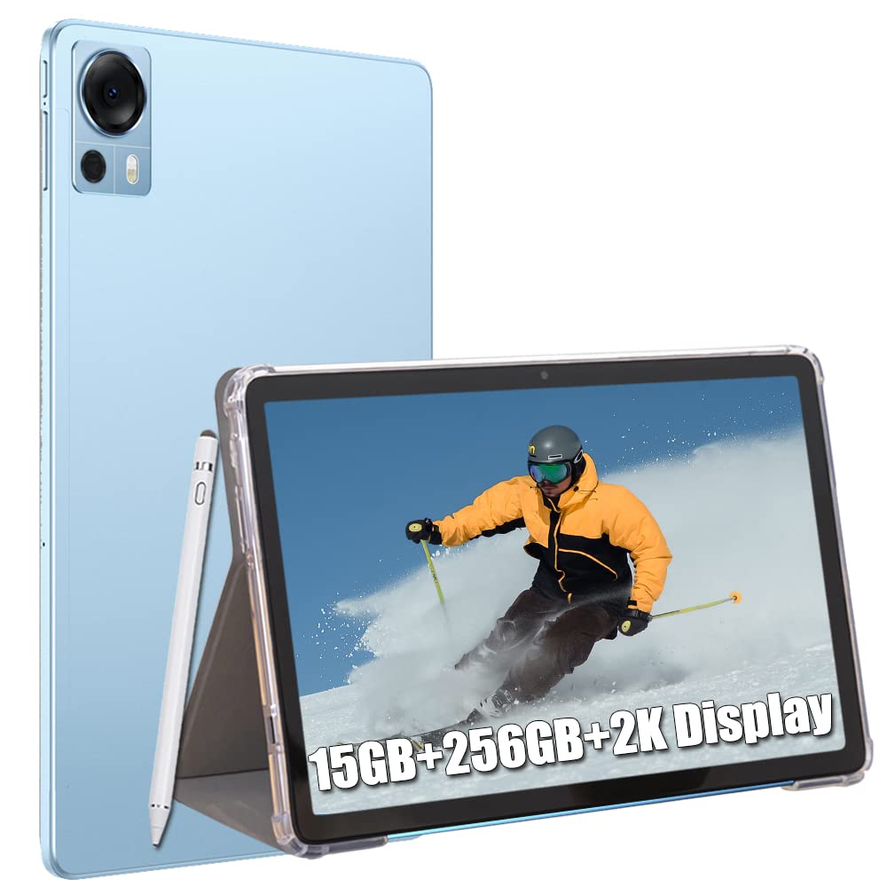 DOOGEE T20 Tablet 2023, 2K Display 10.4 Inch Android 12 Tablets, Octa-Core 15GB+256GB, 2.4G/5G Wi-Fi, 8300mAh Battery, 16MP+8MP, Split Screen, GPS, OTG, Hi-Res Audio&TÜV Rheinland Certified, Blue