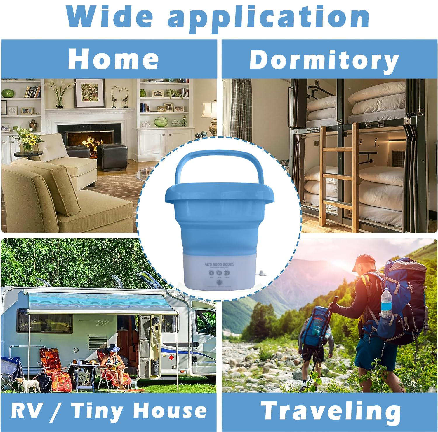 Mini Portable Washing Machine for Underwear, Socks, Bra, Baby Clothes – Space Saving Foldable Washing Machine – Ideal for travel, Hotel, RV, Home, Dormitory, Camping, Truck Drivers
