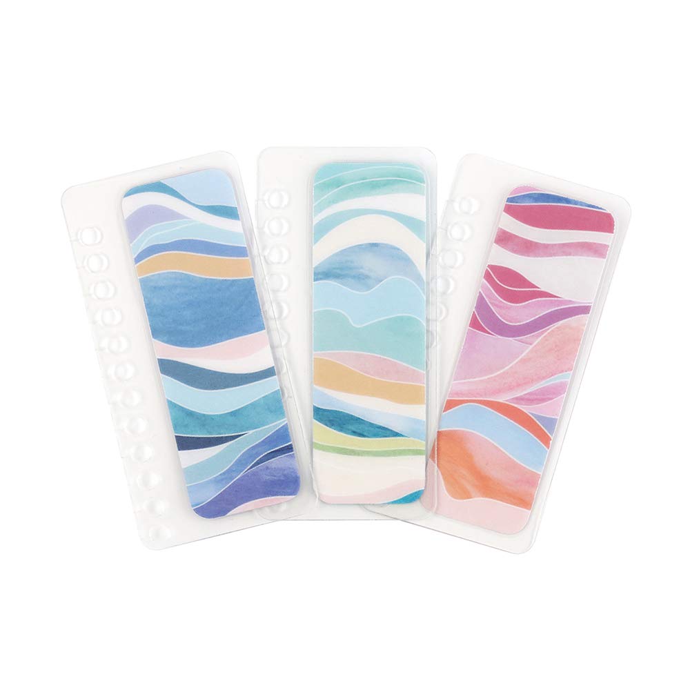 Erin Condren Snap-in Bookmarks - 1.625" x 3.375" - 3 Pack - Colorful Layers Design - Mini Bookmarks Keep Your Place, Mark Sections - Fits Erin Condren Spiral Books