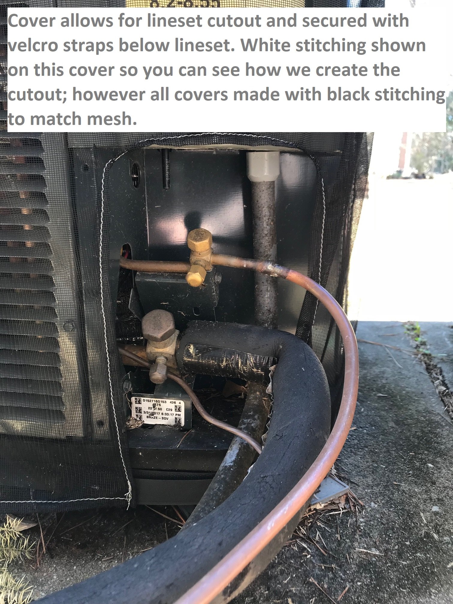 MESH Air Conditioner Cover: CUSTOM AC Cover designed to PROTECT coils from clogging - leaves, grass, cottonwood, dust and debris