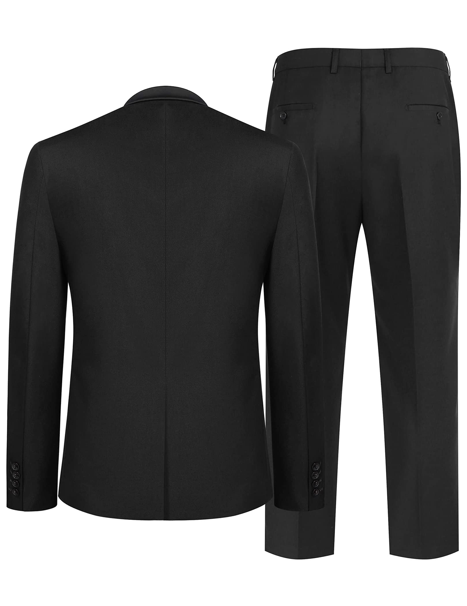 COOFANDY Men's Wedding Suits 2 Piece Tuxedo Suit Set Classic Fit Prom Suit Jacket Blazer Dress Pants Black